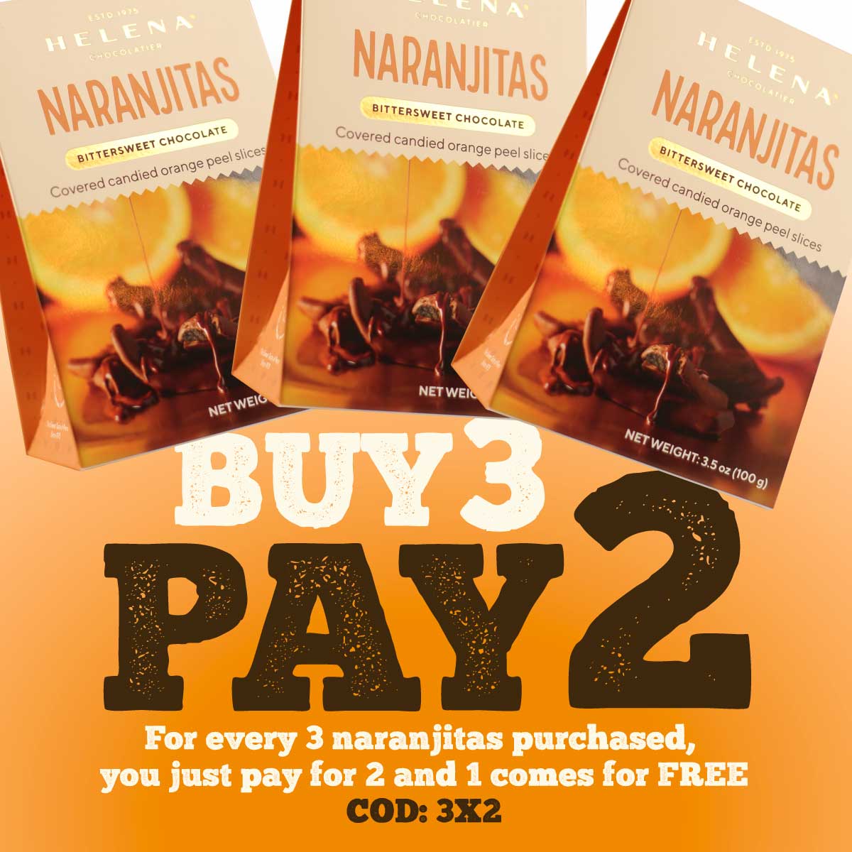 NARANJITAS; orange peels covered with dark chocolate – Helena Chocolatier